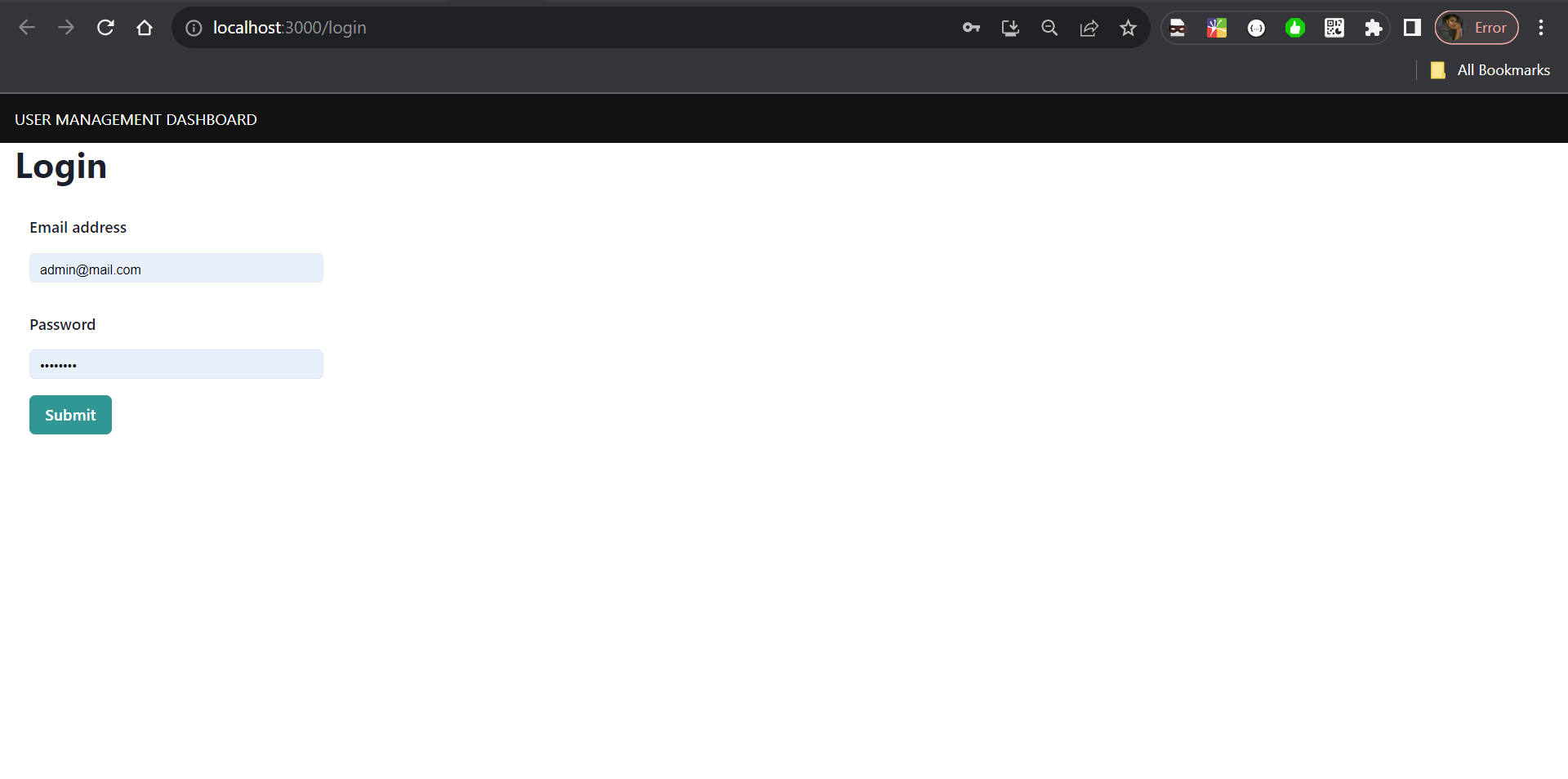 Github A2rpuser Management Dashboard Pagination Sorting Searching Reactjs Nodejs Chakra Ui