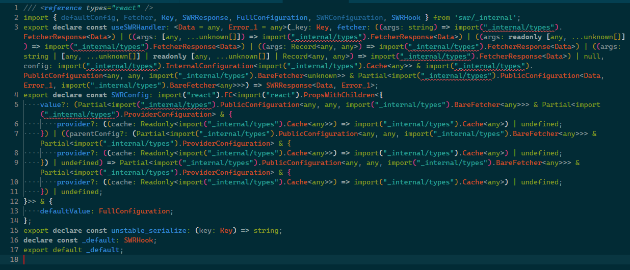 `SWRConfig`'s `value` type is `any` · Issue #2037 · vercel/swr · GitHub
