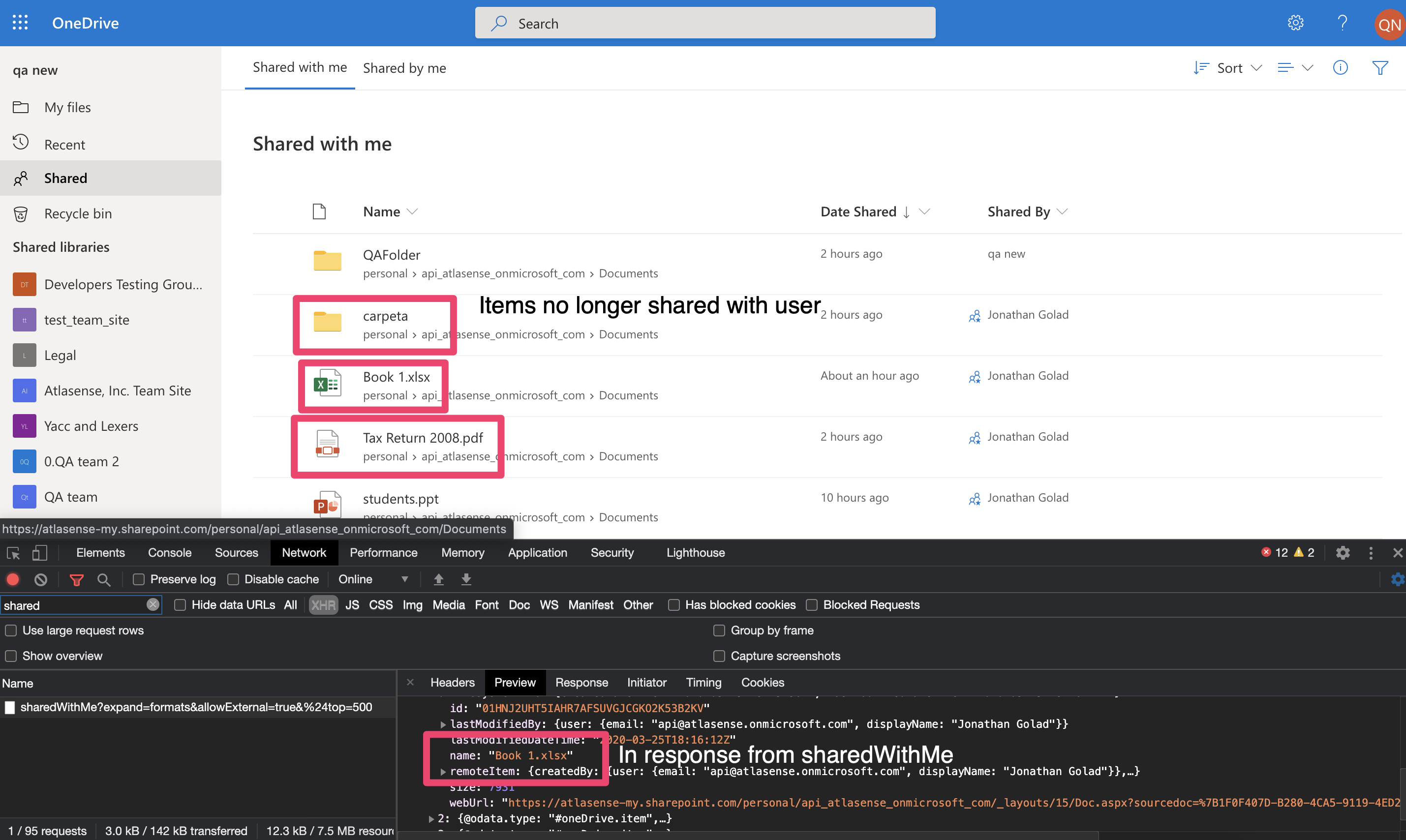sharedWithMe endpoint returns items no longer shared · Issue #4576 · microsoftgraph/microsoft ...