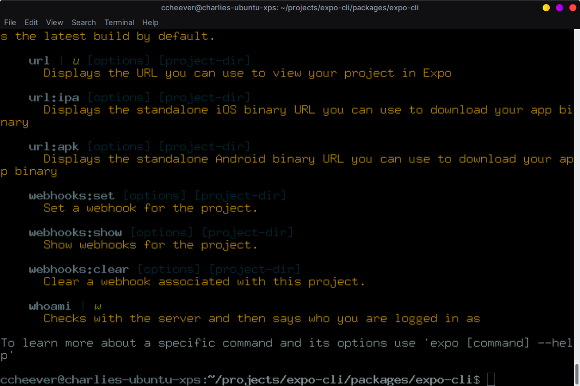 Make expo --help easier to read · Issue #1155 · expo/expo-cli · GitHub