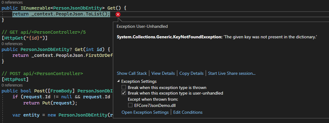 Keynotfoundexception On Nullable Nested Object In Json Column If That