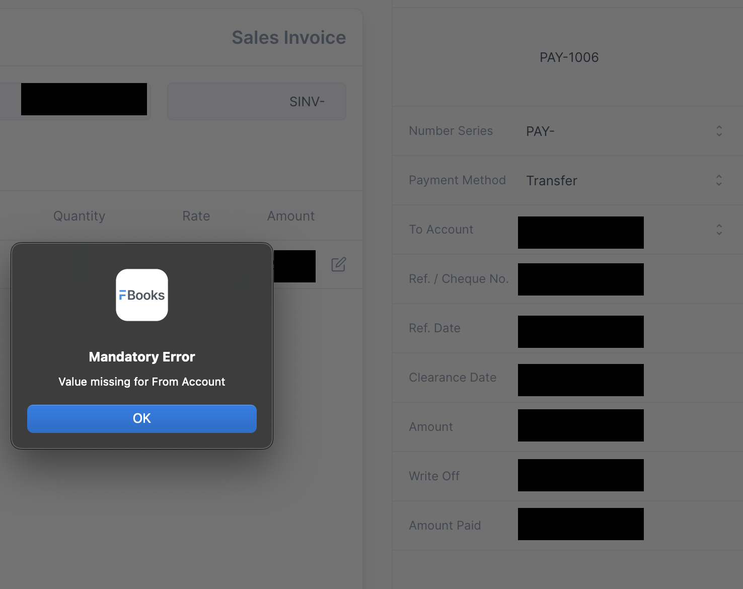 Marking invoice as paid, Value Missing error from field that doesn't exist · Issue #473 · frappe ...