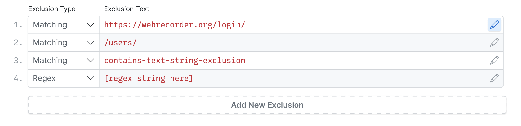 Configure exclusions in crawl template · Issue #320 · webrecorder/browsertrix · GitHub