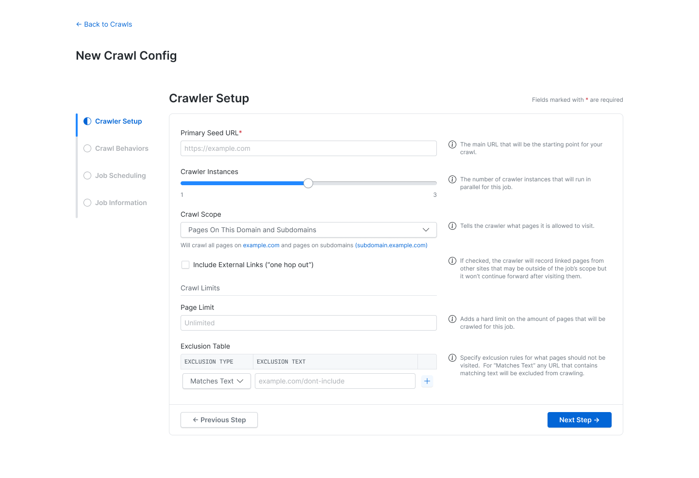 Crawl Config Creation Update · Issue #348 · webrecorder/browsertrix · GitHub