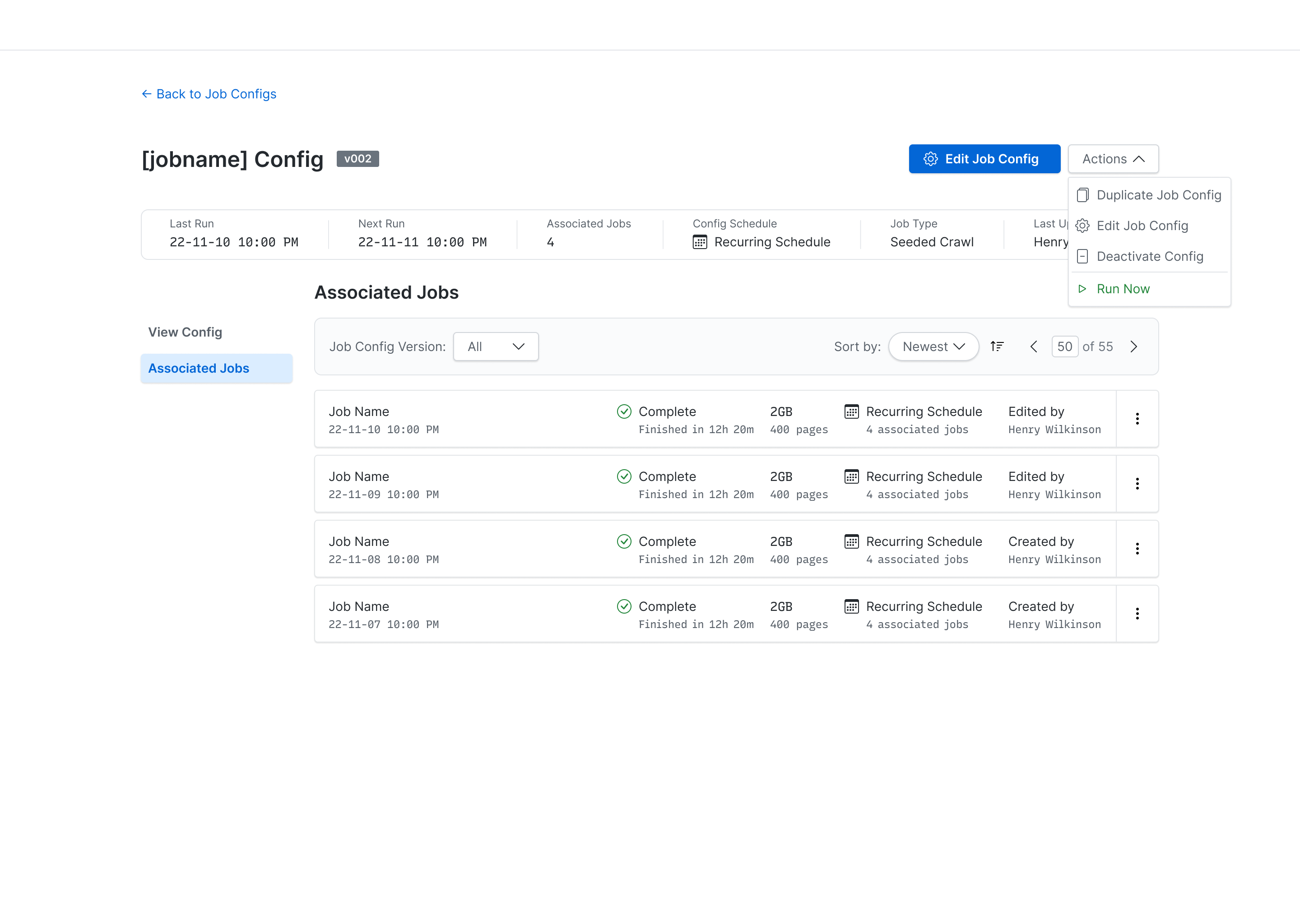 Improve Crawl Config Details Page · Issue #355 · webrecorder/browsertrix · GitHub