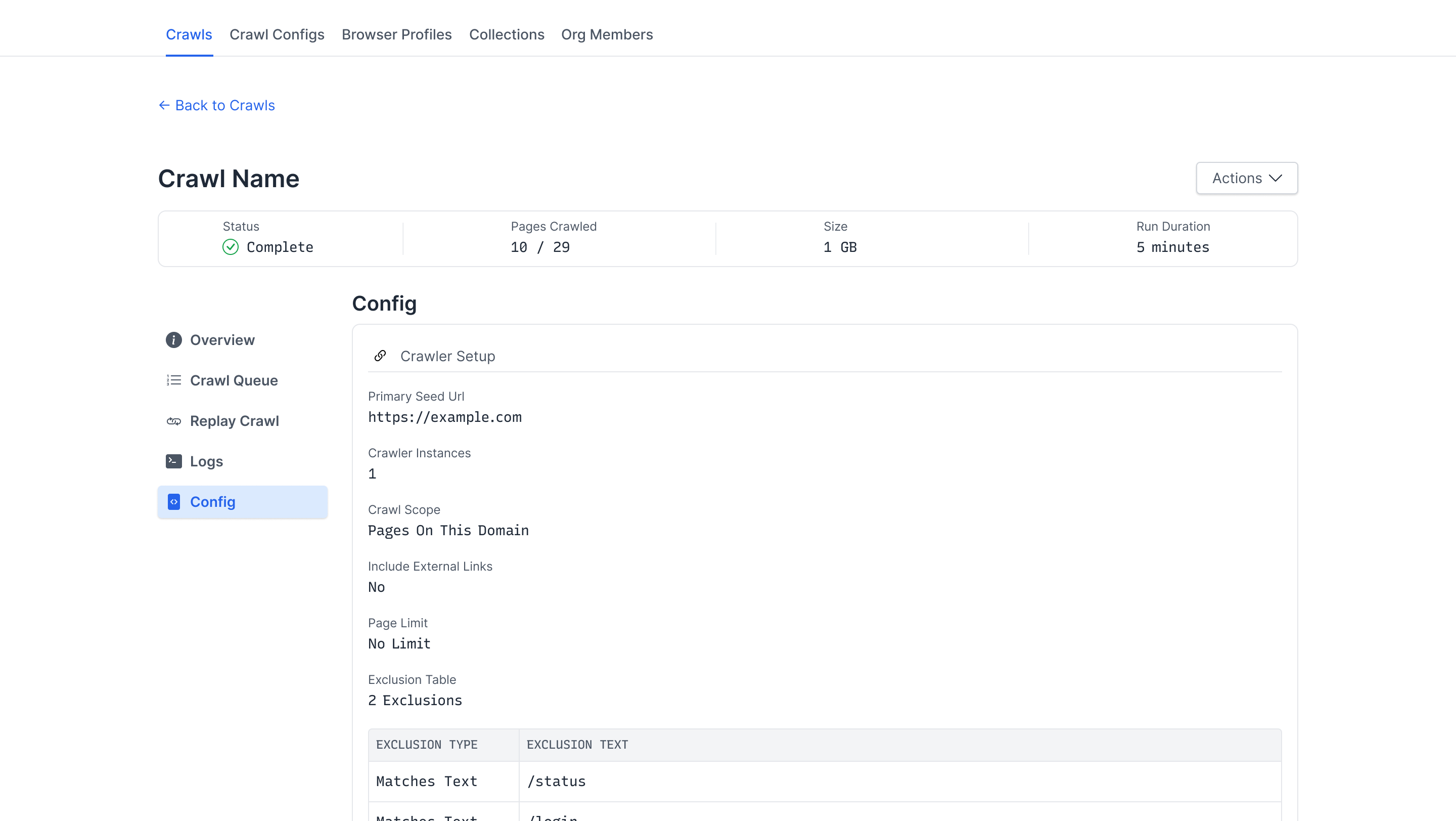 Improve Crawl Config Details Page · Issue #355 · webrecorder/browsertrix · GitHub