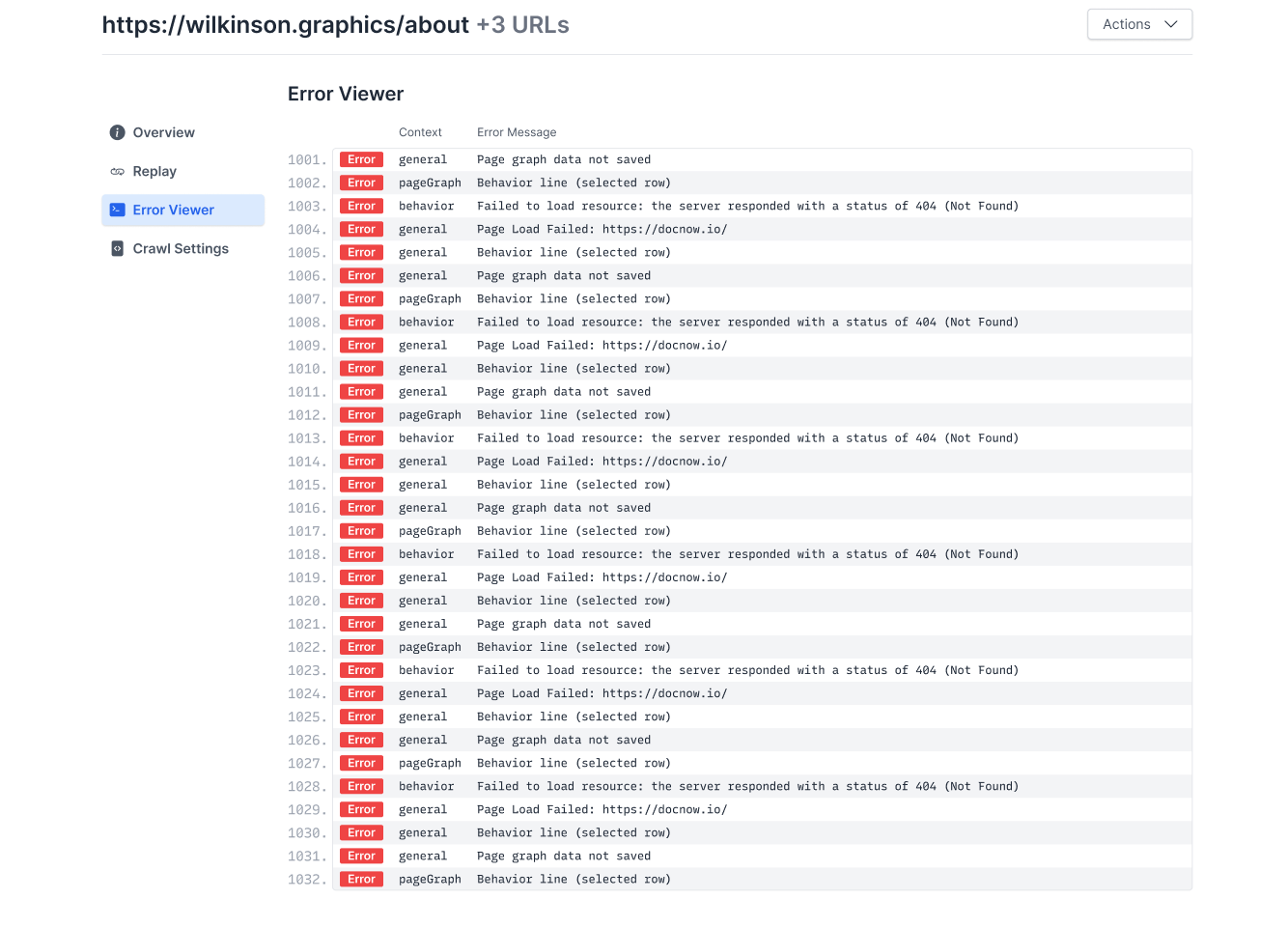 Crawl Error Viewer (initial log viewer v0 implementation) · Issue #330 · webrecorder/browsertrix ...