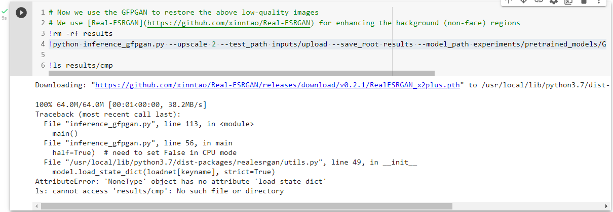 Nonetype Object Has No Attribute Load State Dict · Issue 108 · Tencentarc Gfpgan · Github
