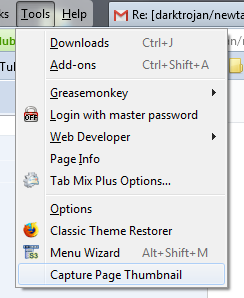 "Capture page thumbnail" needs to be under a newtabtools submenu · Issue #232 · darktrojan ...