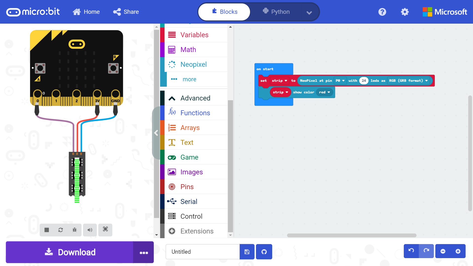 Beta: Neopixel, simulator showing green not red · Issue #2940 ...