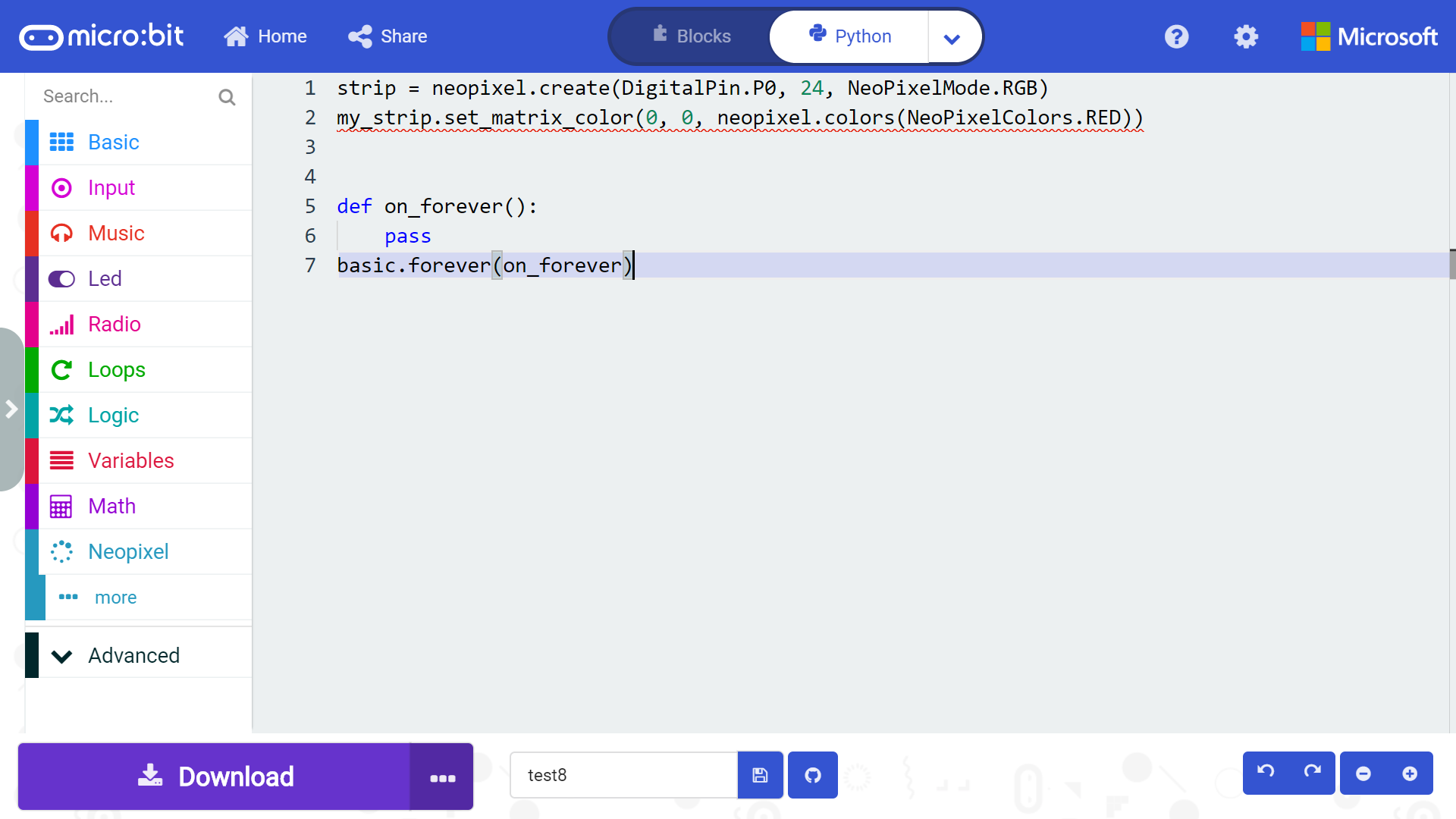When Setting An Individual Neopixel Up In Python Default Strip Name Is Mystrip · Issue 2984