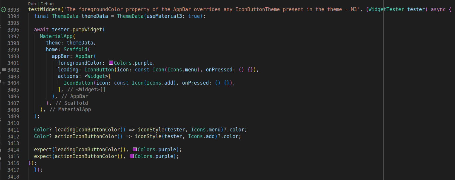 [Material3] AppBar does not respect `foregroundColor` or `iconTheme` for leading and actions in ...