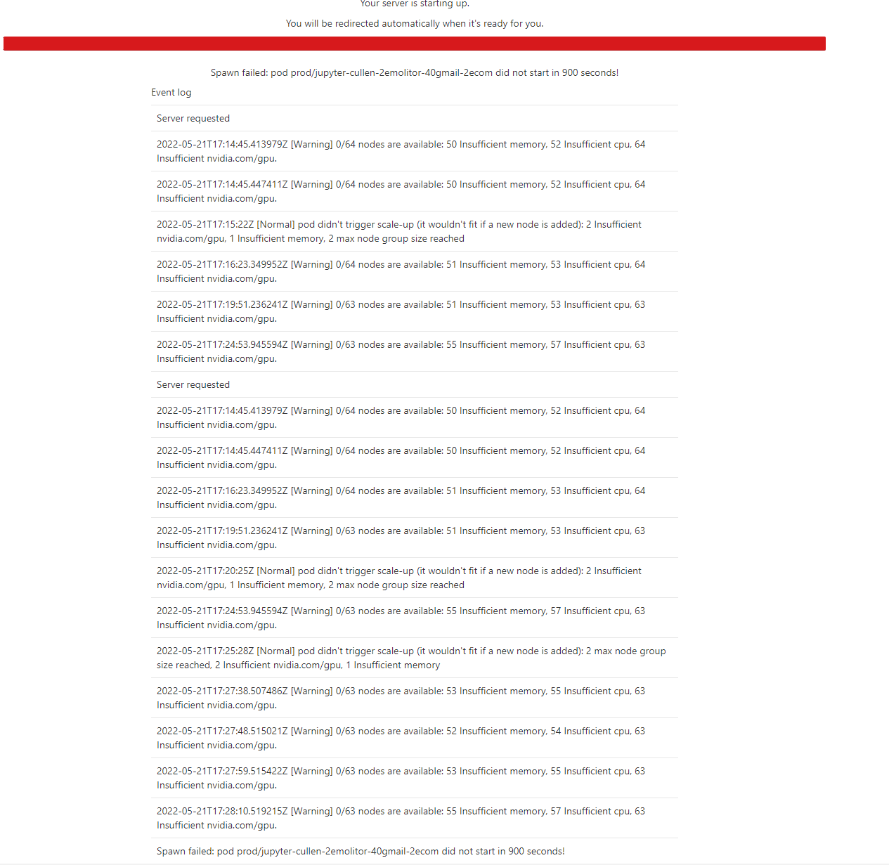 Request for any environment results in GPU server (and spawn failure) · Issue #63 · microsoft ...