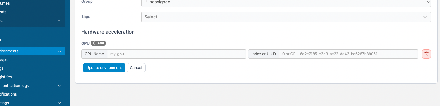 Error when enabling GPU · Issue #7725 · portainer/portainer · GitHub