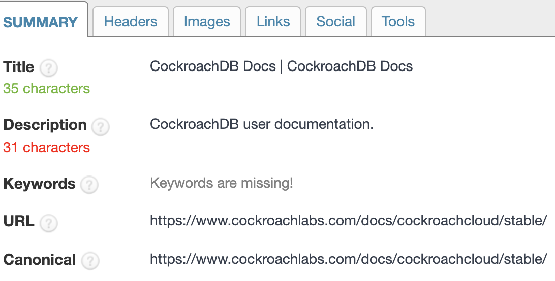 Seo For Cockroachcloud Docs · Issue 5876 · Cockroachdb Docs · Github