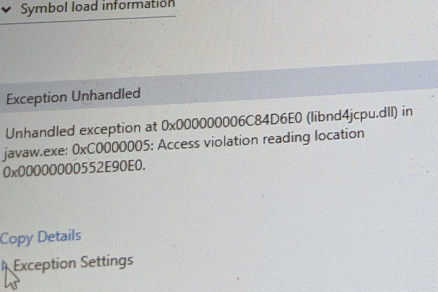 Fatal error detected by Java run time · Issue #8387 · deeplearning4j/deeplearning4j · GitHub
