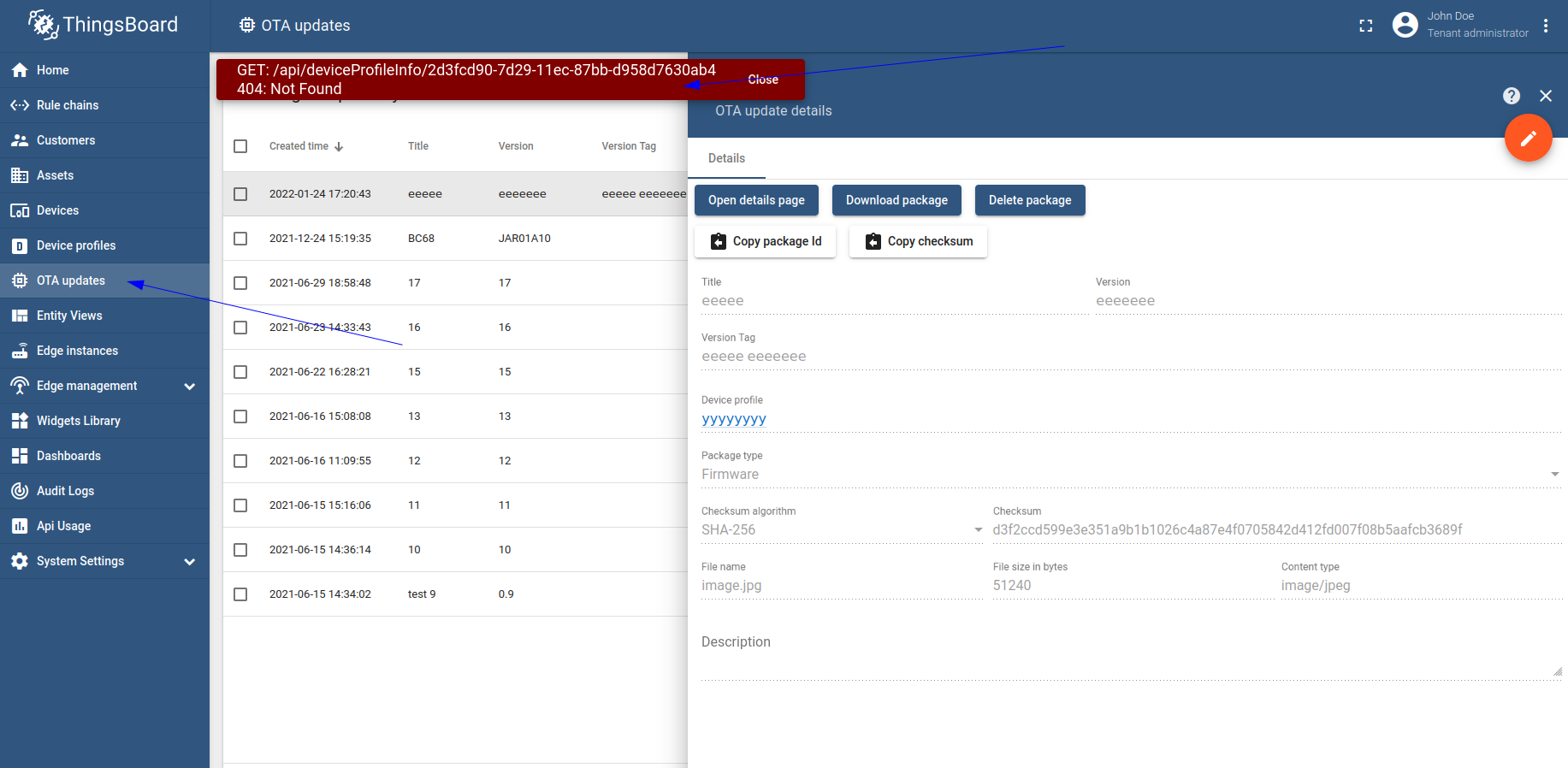 [Bug] Can delete device profile referenced by OTA update package ...