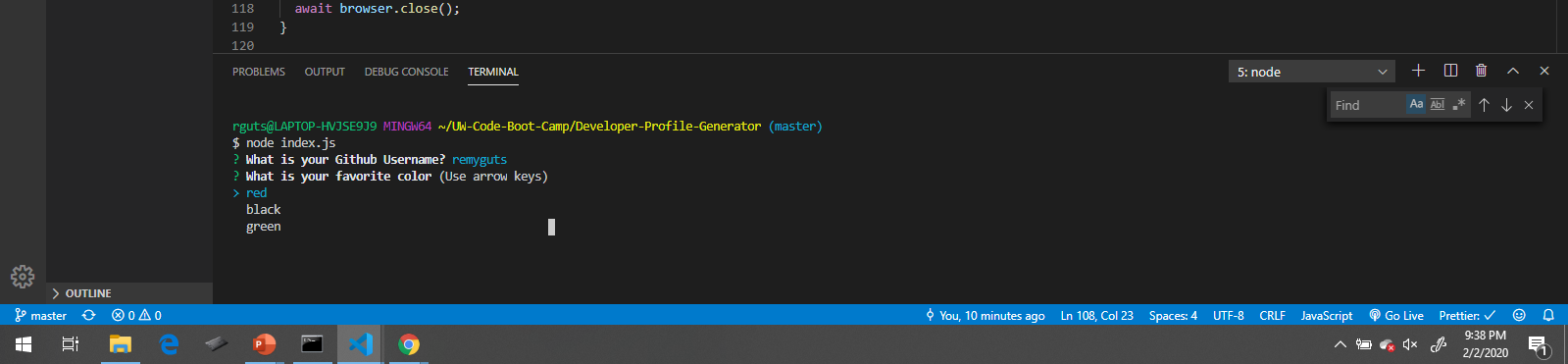 GitHub - remyguts/Developer-Profile-Generator: Command-line application ...