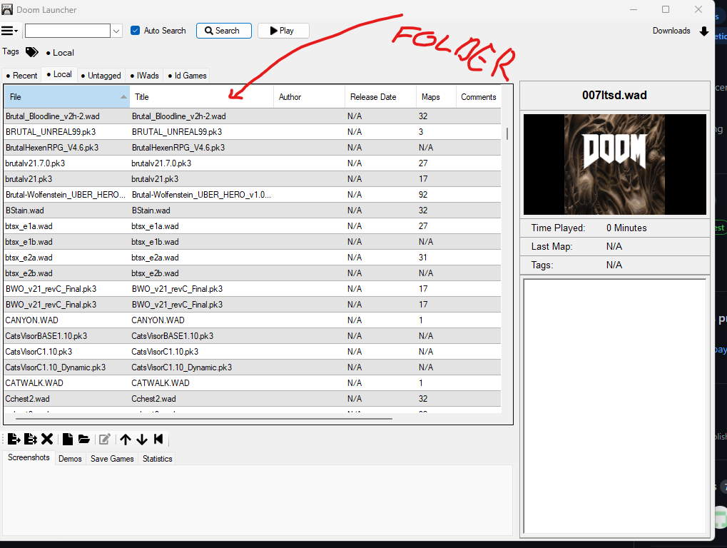 add current folder to the sortable columns? · Issue #252 · nstlaurent/DoomLauncher · GitHub