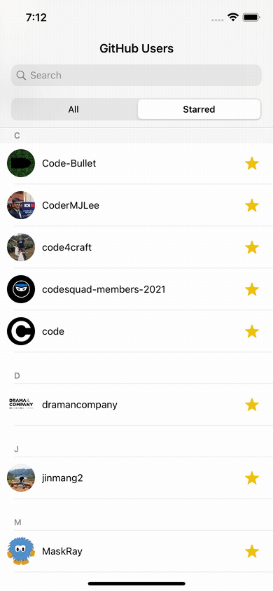 GitHub - 1song2/github-user-search-app: GitHub 유저를 검색하고 즐겨찾기를 할 수 있는 앱