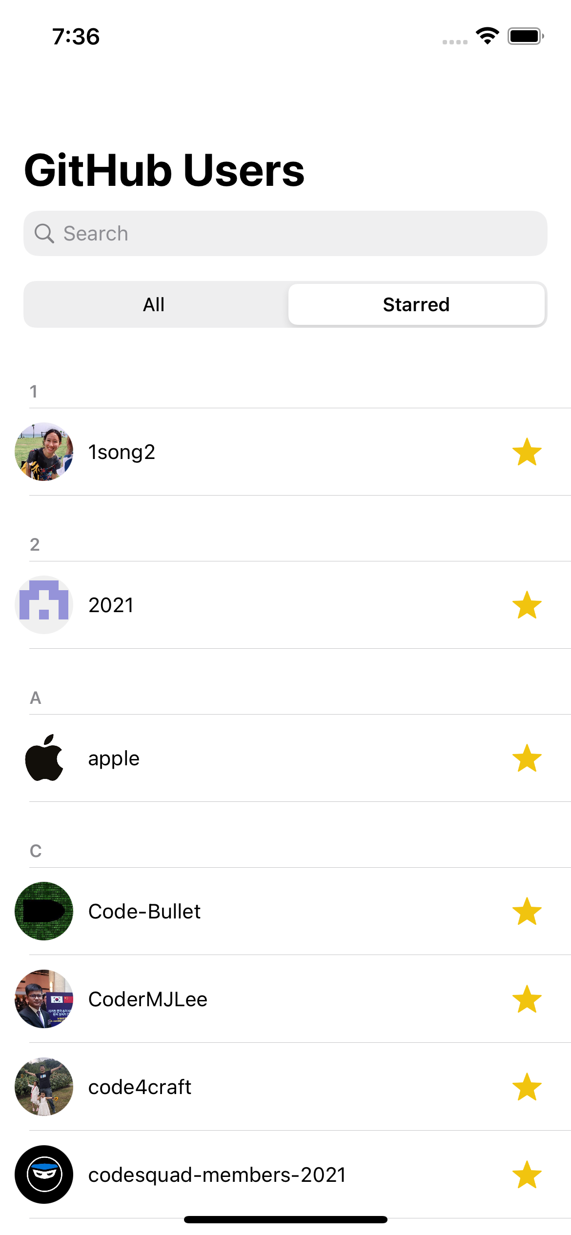 GitHub - 1song2/github-user-search-app: GitHub 유저를 검색하고 즐겨찾기를 할 수 있는 앱