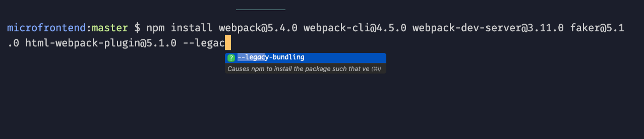 [npm] Autocomplete for --legacy-peer-deps not available · Issue #545 · withfig/autocomplete · GitHub