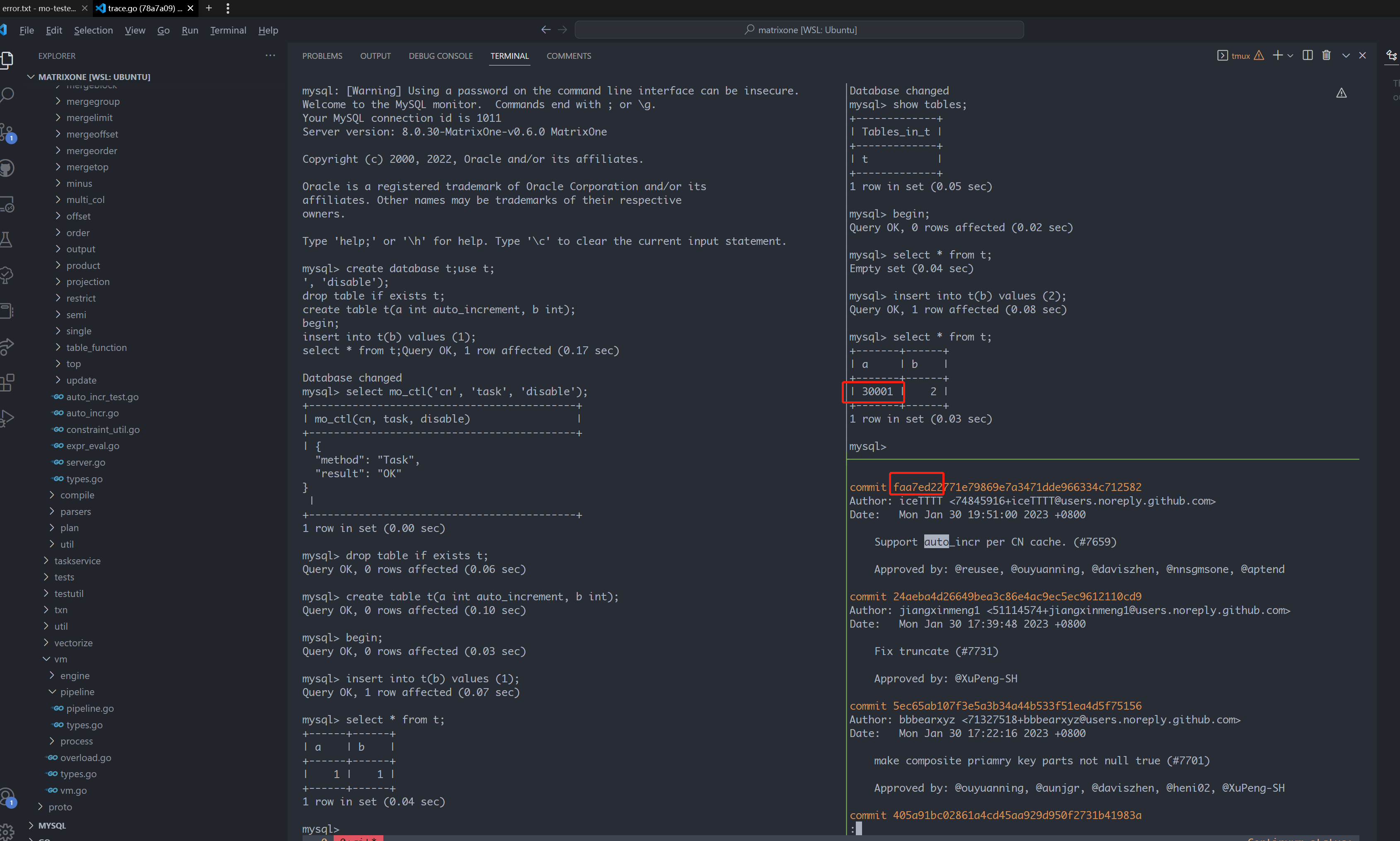 [Bug]: AUTO_INCR cache goes wrong with txn · Issue #7757 · matrixorigin/matrixone · GitHub