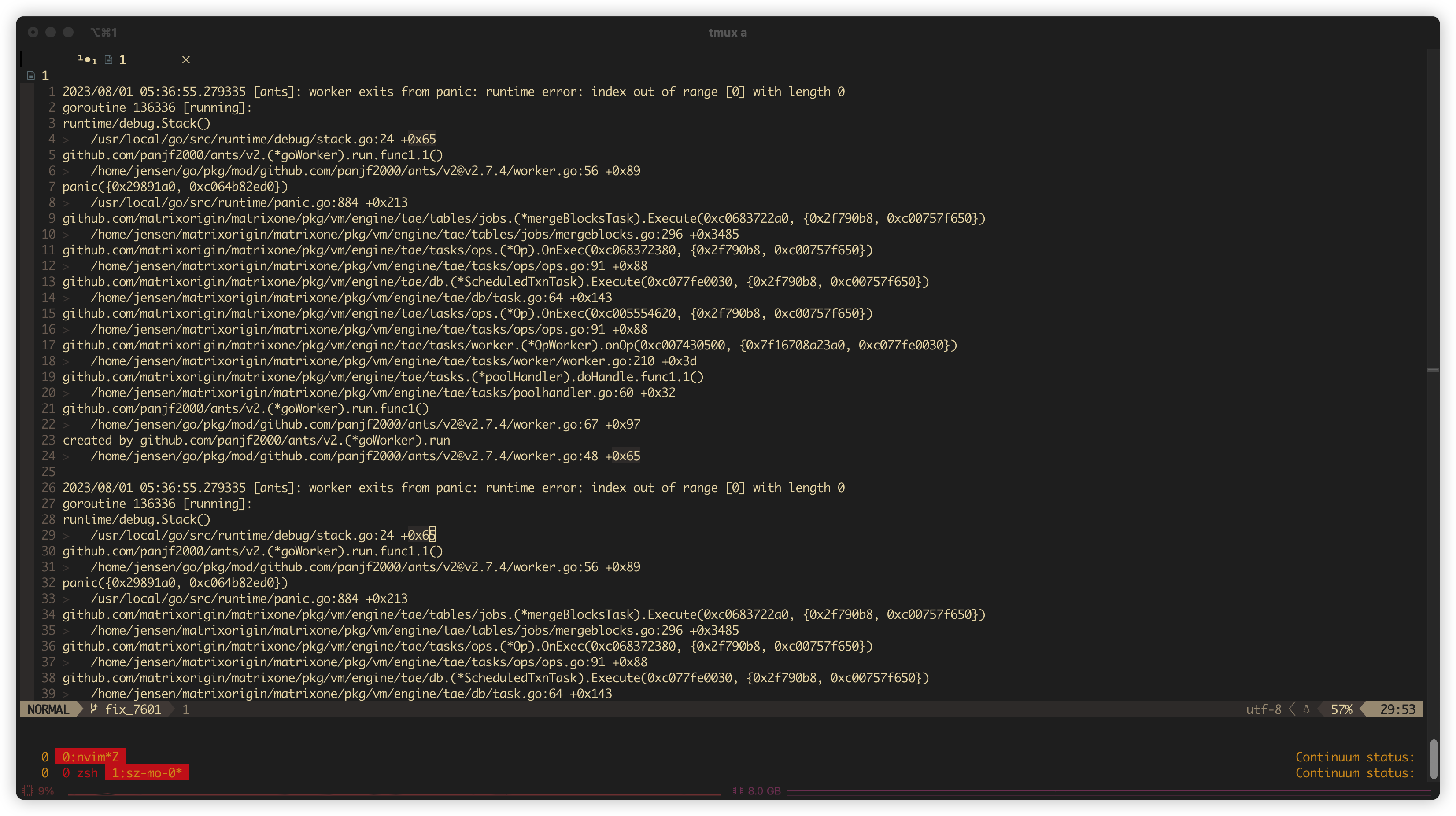 [bug] Index Out Of Range [0] With Length 0 In Mergeblocks After 35 Bvt Runs · Issue 10981