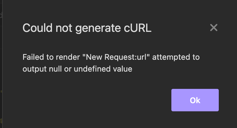 Could not generate cURL · Issue #6415 · Kong/insomnia · GitHub