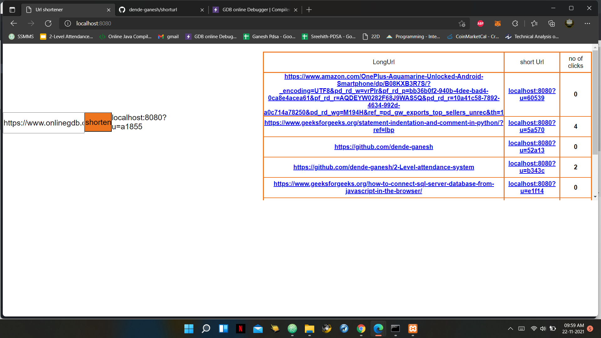 GitHub - dende-ganesh/shorturl