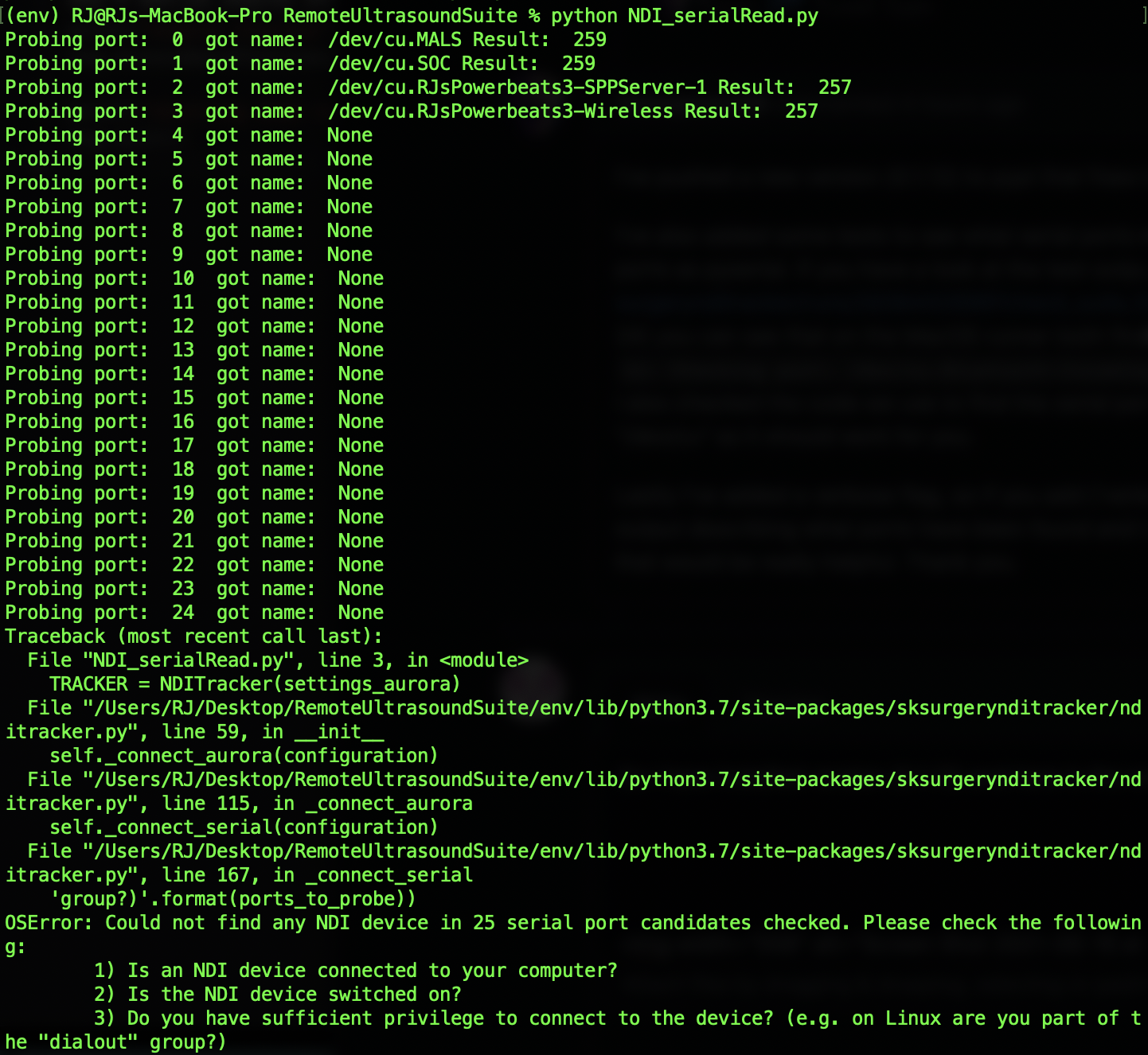 Cannot recognize NDI device on MAC OS · Issue #37 · SciKit-Surgery/scikit-surgerynditracker · GitHub