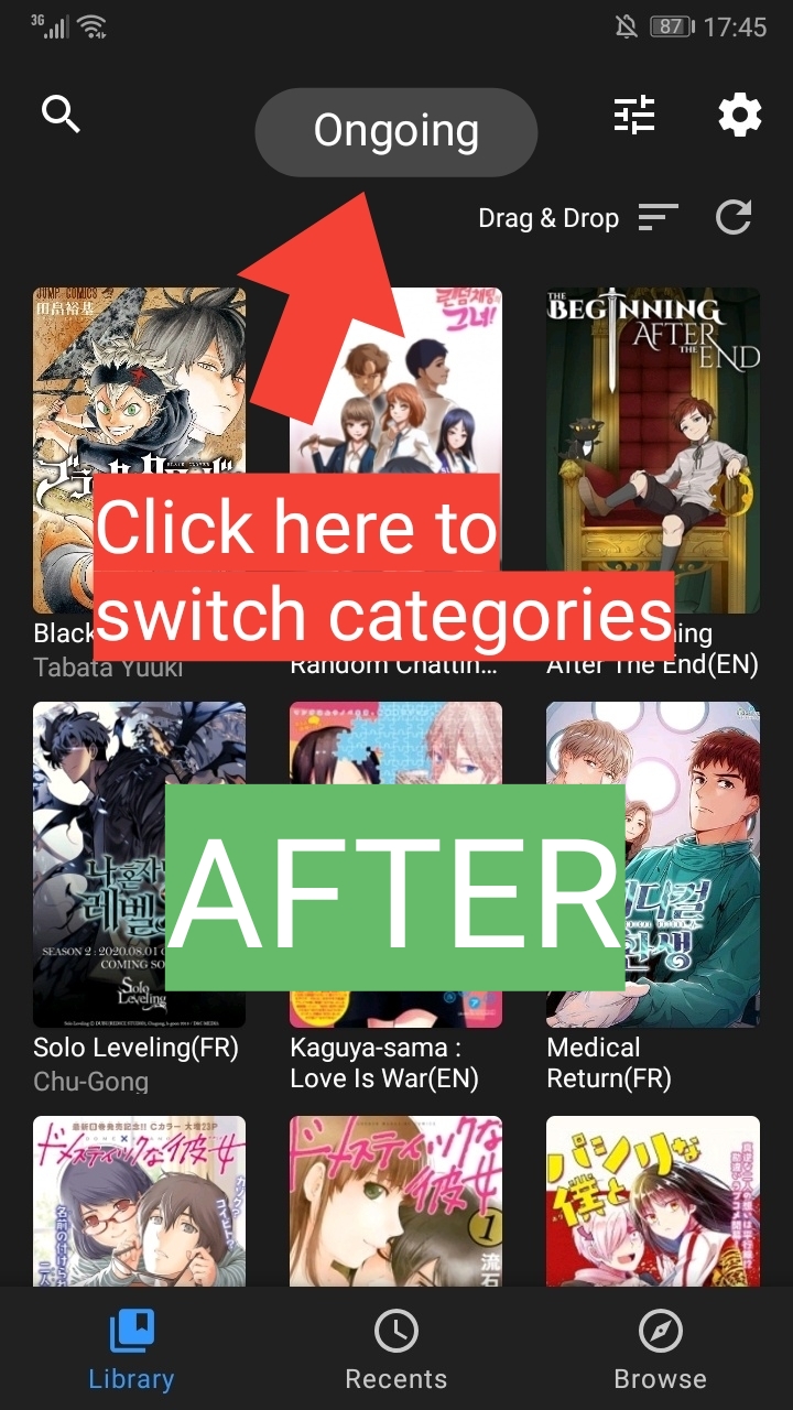 [Feature Request]Display current category name in top bar(when switching categories) · Issue ...