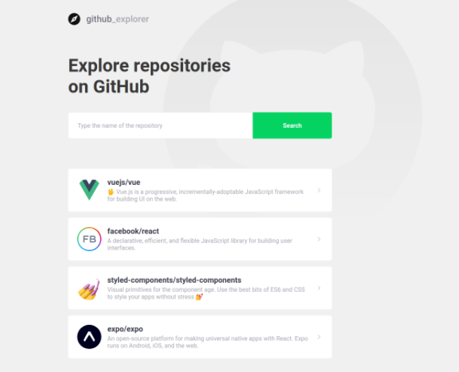 GitHub - Aline595/github-explorer: Aplicação que lista repositórios do ...