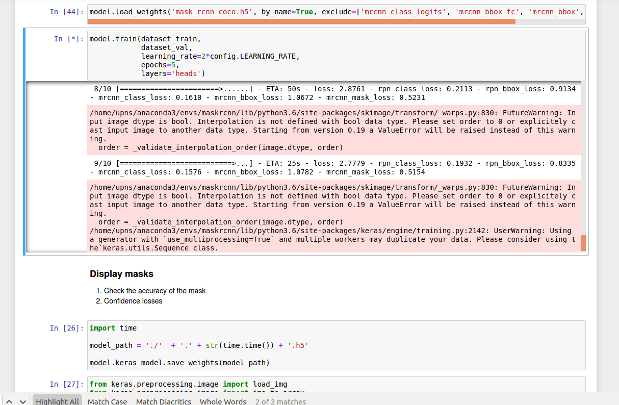 Training doesn't go beyond 1 epoch and no masks, rois produced · Issue #2339 · matterport/Mask ...