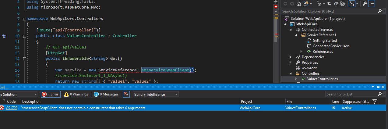 Asp.net Core 2.0 Sdk SoapClient' does not contain a constructor that takes · Issue #2733 ...