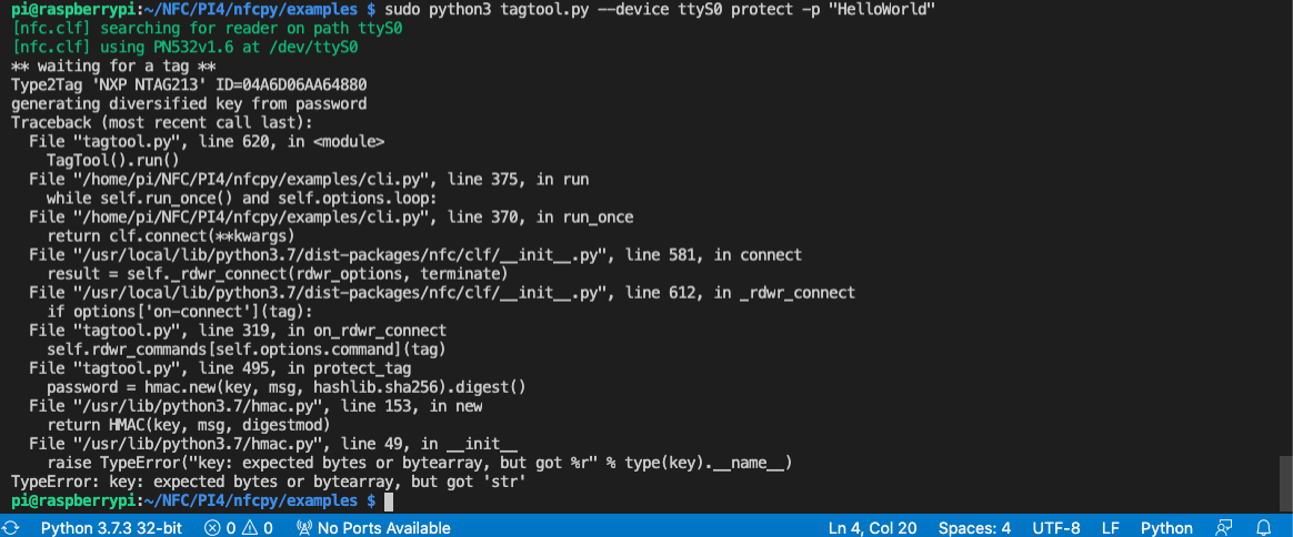 Password protecting a nxp 213 with protect -p command not working · Issue #189 · nfcpy/nfcpy ...