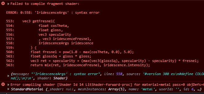 Iridescence shader error · Issue #5535 · playcanvas/engine · GitHub