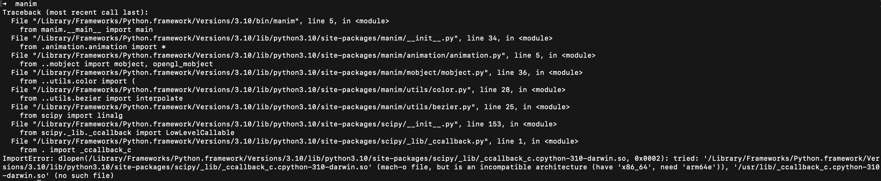 M1 Mac, Manim not running properly · Issue #2289 · ManimCommunity/manim ...