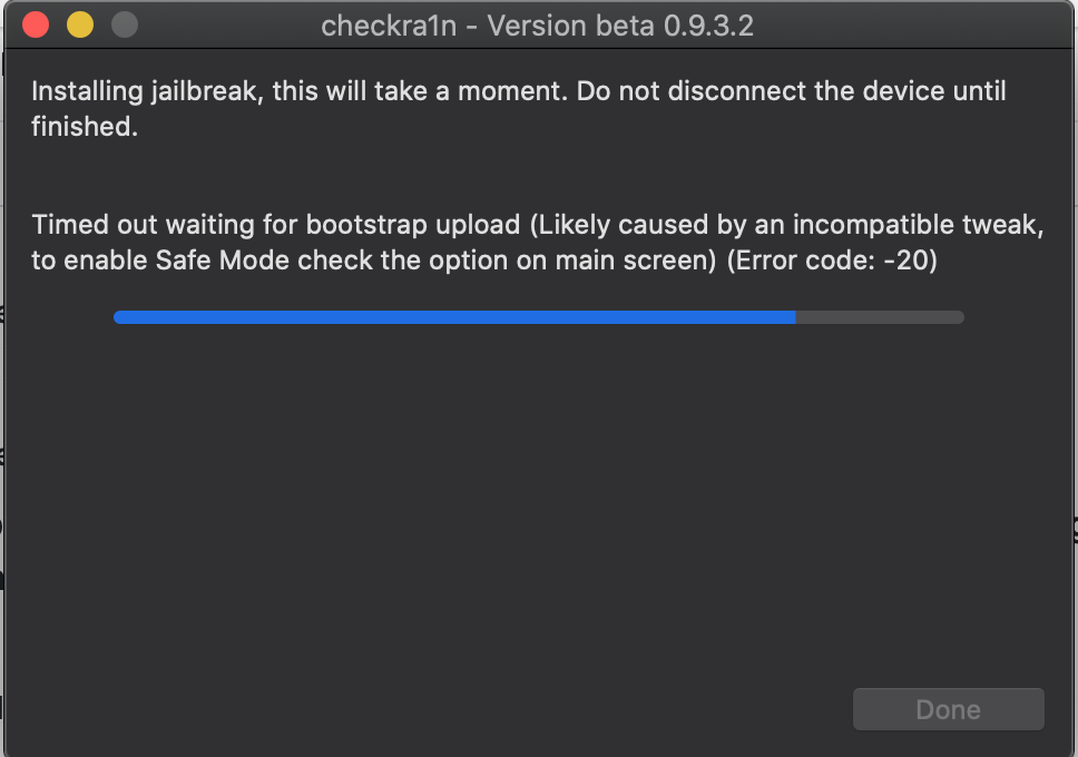 iPad 6 - Timed Out waiting for bootstrap (Error: -20) · Issue #393 ...