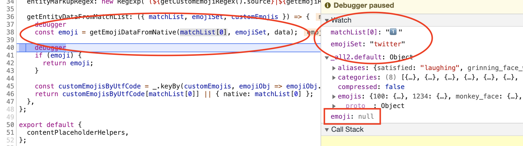 getEmojiDataFromNative function returning null for emoji 1⃣ · Issue ...