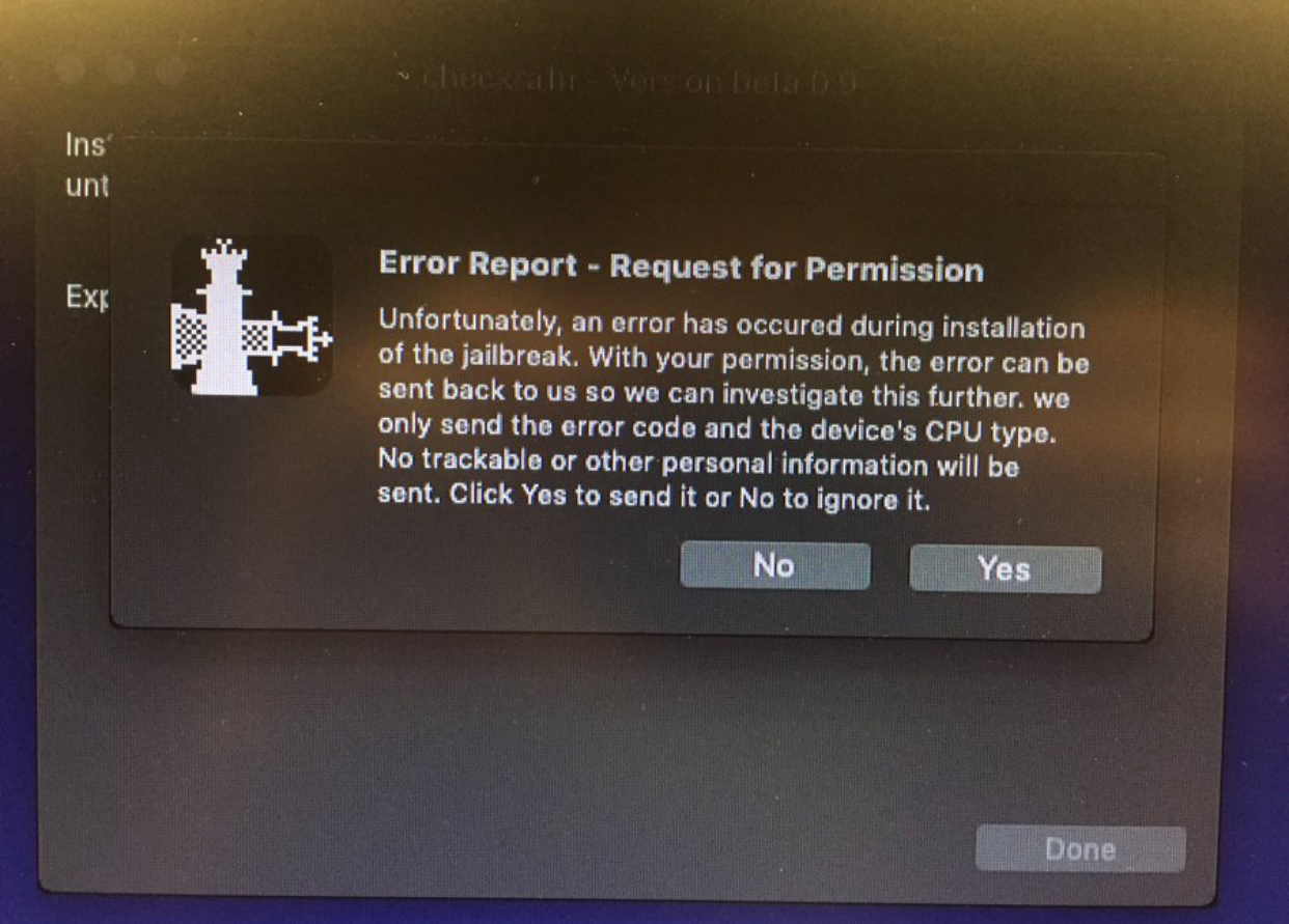 Error after jailbreaking -20 (very cummon issue) · Issue #161 · checkra1n/BugTracker · GitHub