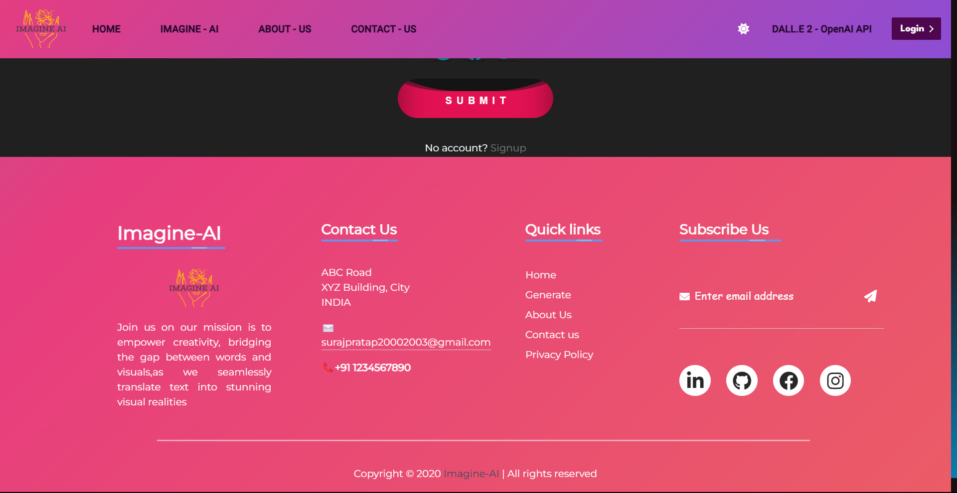 [style]: No space between main login/signup and footer · Issue #582 · SurajPratap10/Imagine_AI ...