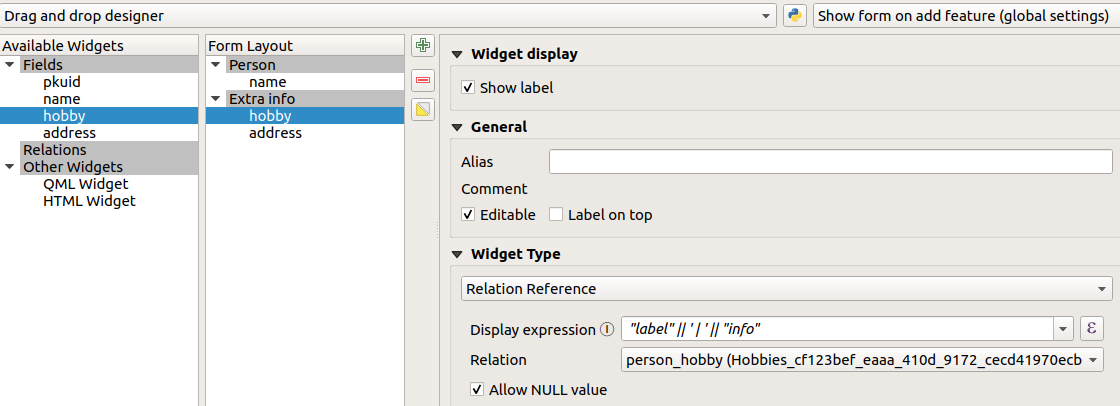 Relation Widget In Input Form Tabs Null Value Filled With Data In