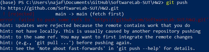 GitHub - SoftwareLab-SUT/HW2: Simple project featuring branch conflicts