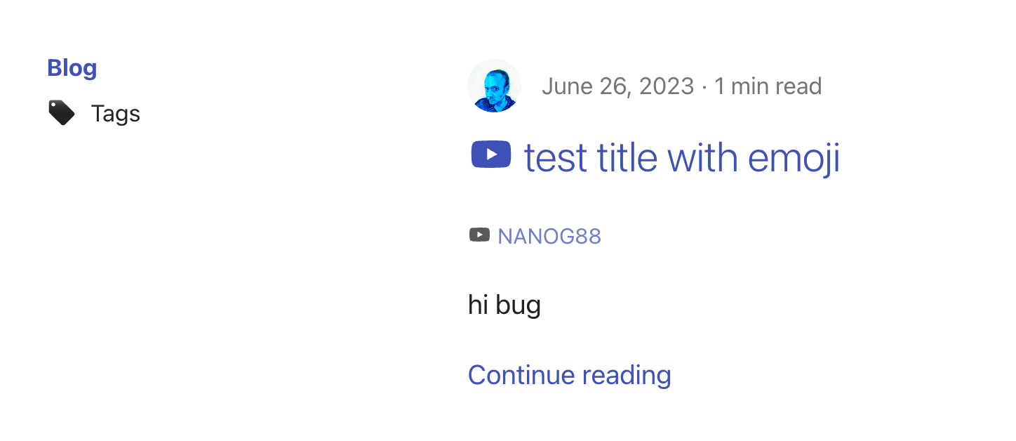 emojis in blog title render incorrectly on tags page · Issue #5931 · squidfunk/mkdocs-material ...