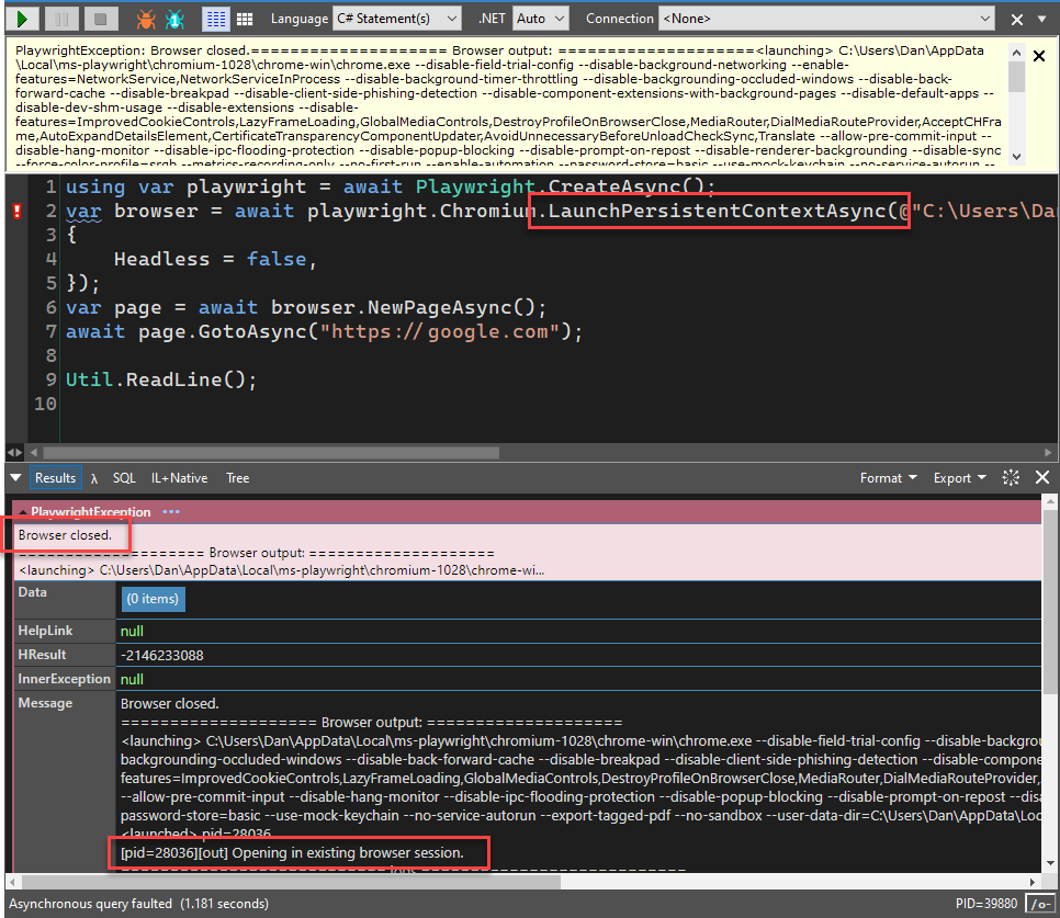 Bug Exception When Using `launchpersistentcontextasync` · Issue 6531