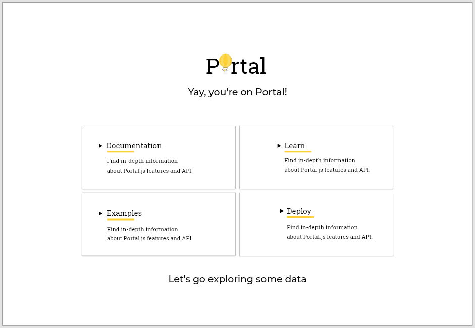 Design boot page for new app · Issue #555 · datopian/portaljs · GitHub