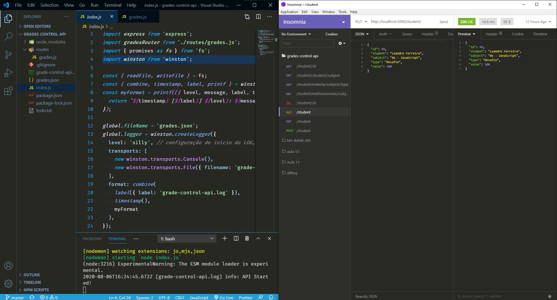 GitHub - lsferreira934/API-nodeJS-JavaScript-Json