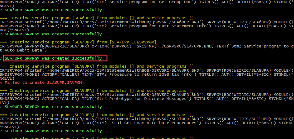 Object creation for QILESRVSRC pseudo source object reported as successful when not. · Issue ...