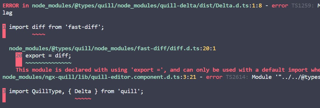 Quill Upgrade Errors · Issue #953 · KillerCodeMonkey/ngx-quill · GitHub